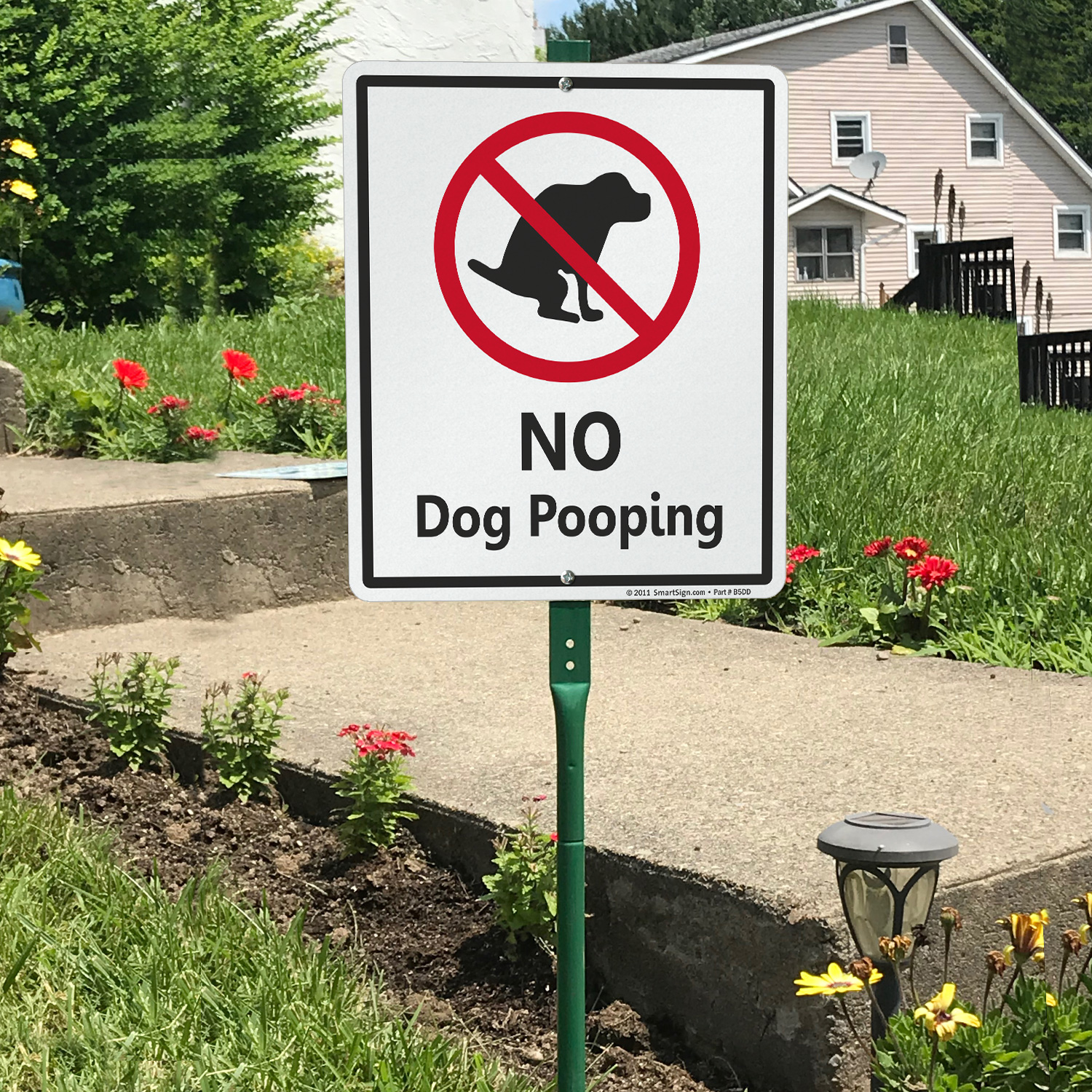 Dog Poop Sign - Curb Your Dog Signs, No Dog Pooping Sign