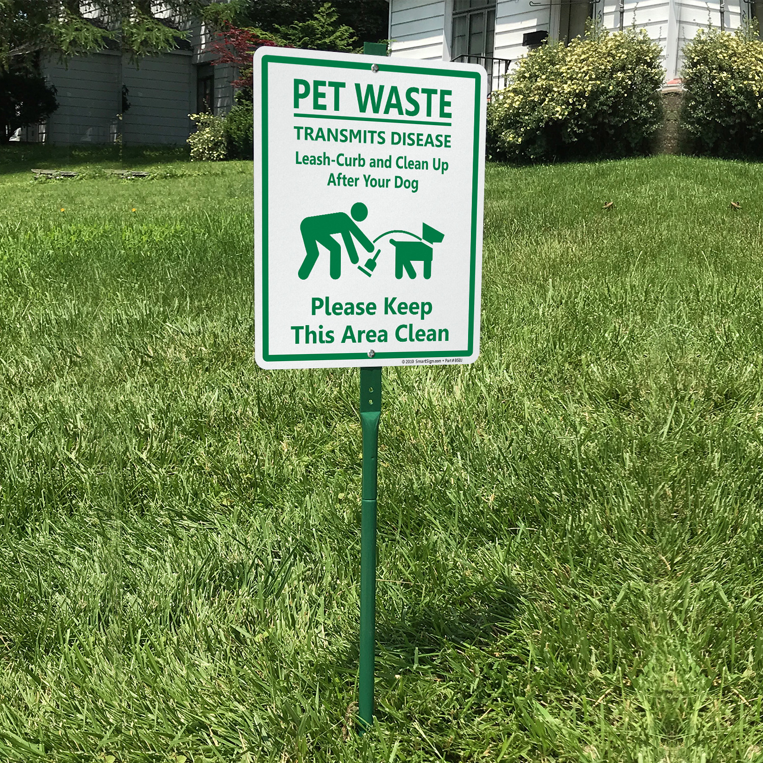 Dog Poop Sign - Pet Waste Transmits Disease Clean Up Sign