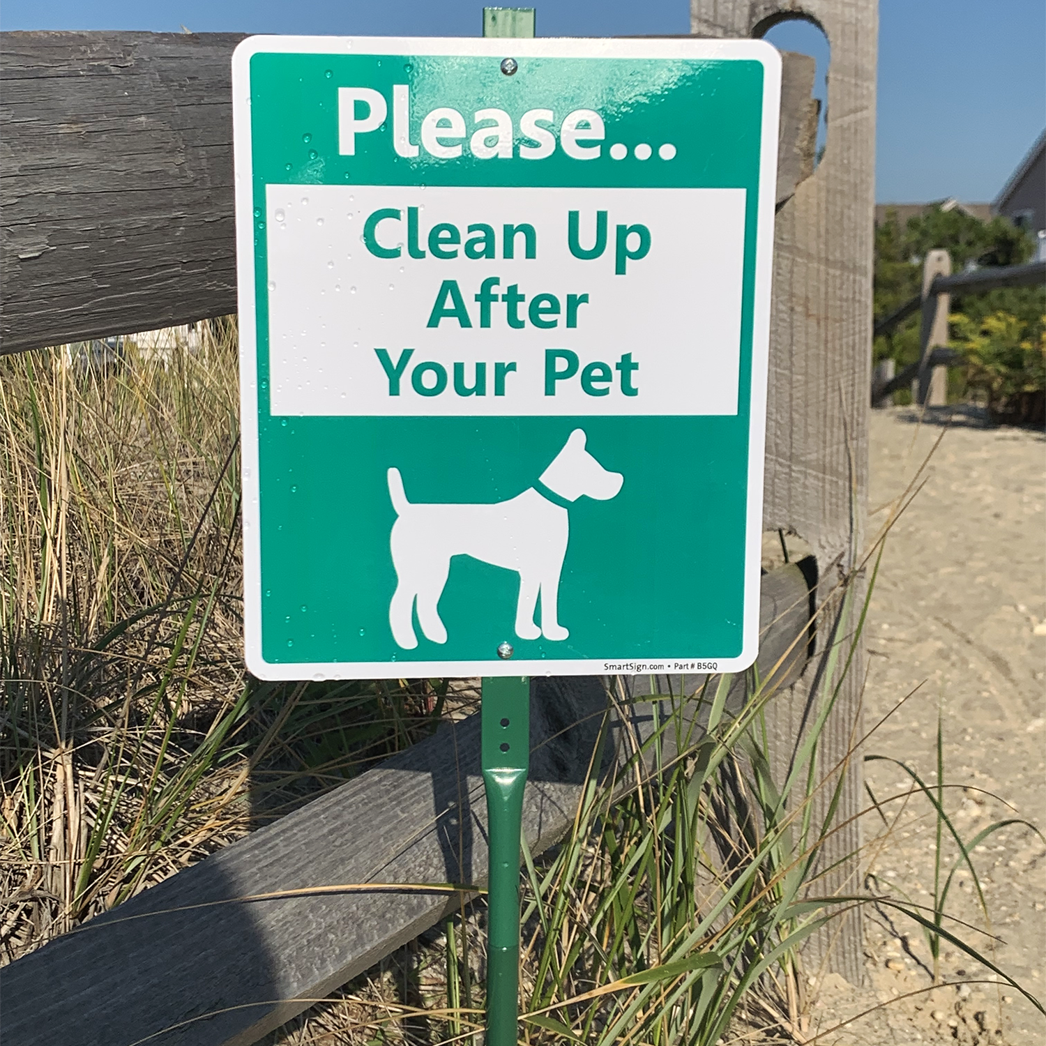 Clean Up After Your Pet Sign - LawnBoss Sign & Stake Kit
