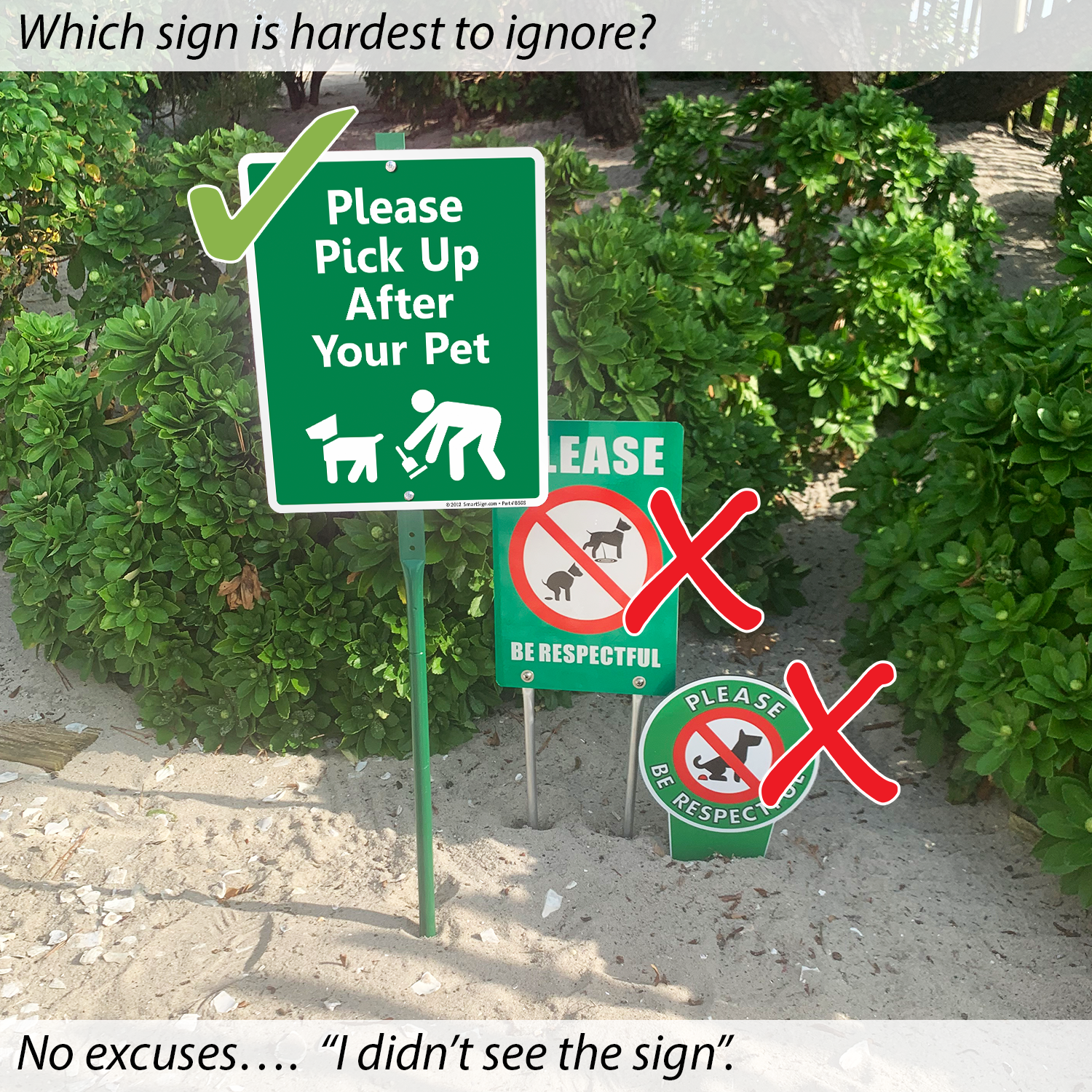 Pick Up After Your Pet Sign - LawnBoss Sign & Stake Kit