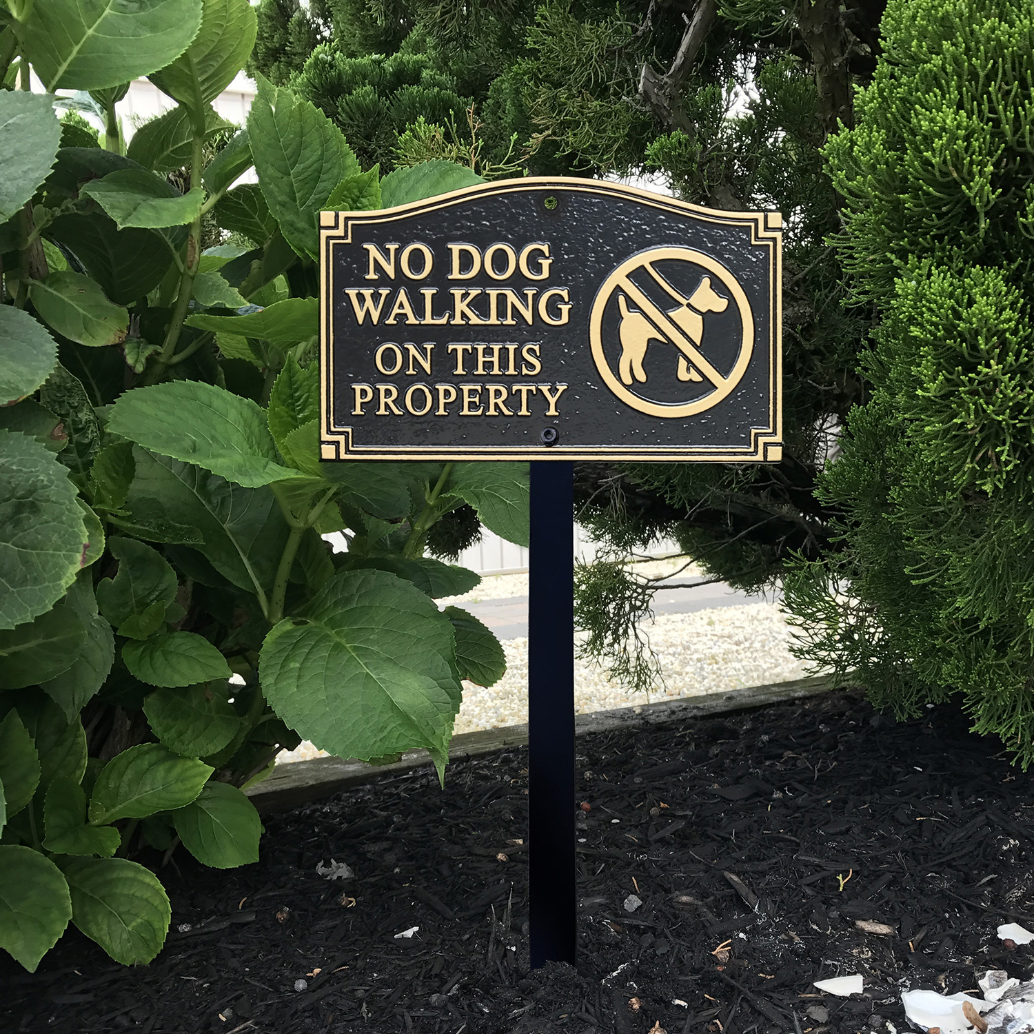 No Dog Walking Statement Lawn Plaque Signs