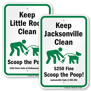 Pet Waste Signs - Pick Up Dog Poop Signs (from $5)